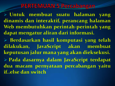 Pertemuan 5 Percabangan Javascript - Repository